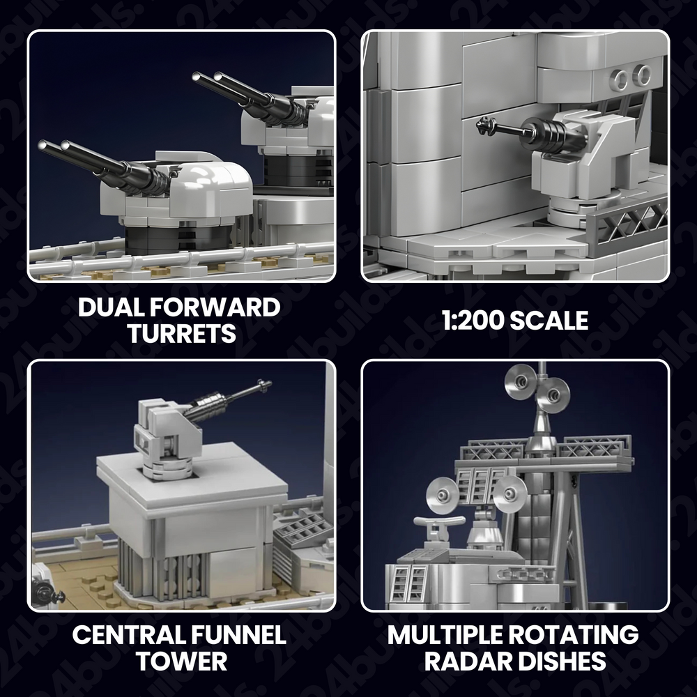 Atlantic-Class Naval Destroyer | 1816pcs